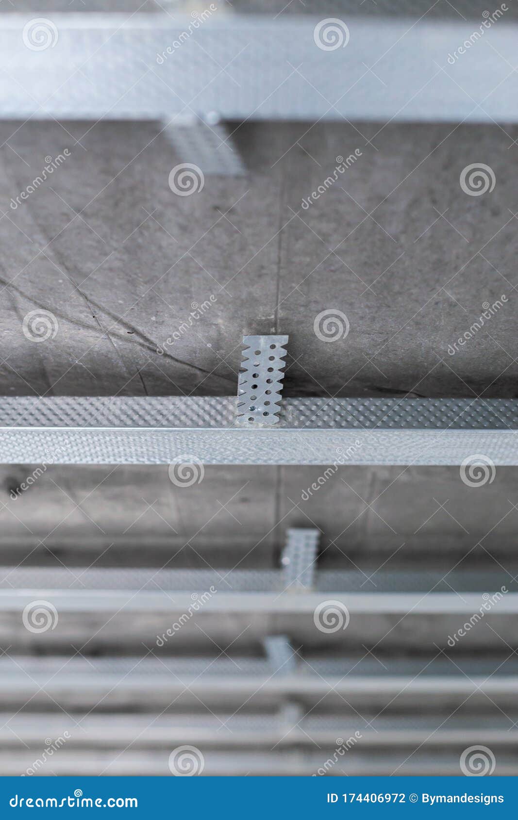 Close-up of Suspended Ceiling Structure, before Installation of Gypsum ...