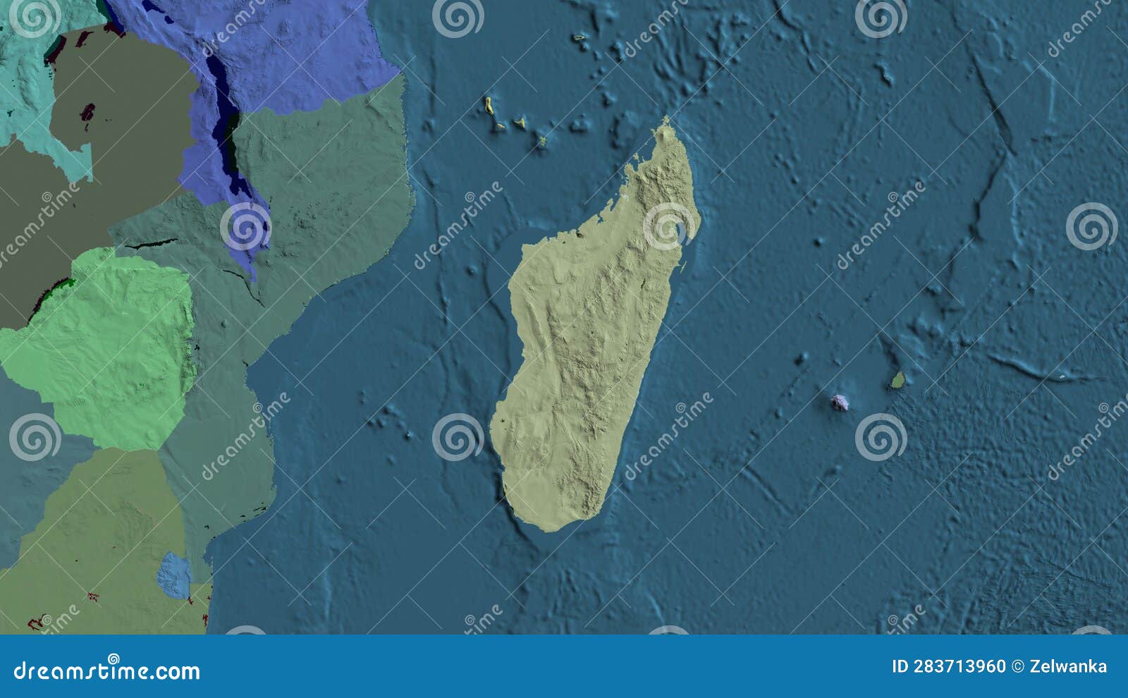 Madagascar Area. Administrative Map Stock Illustration - Illustration ...