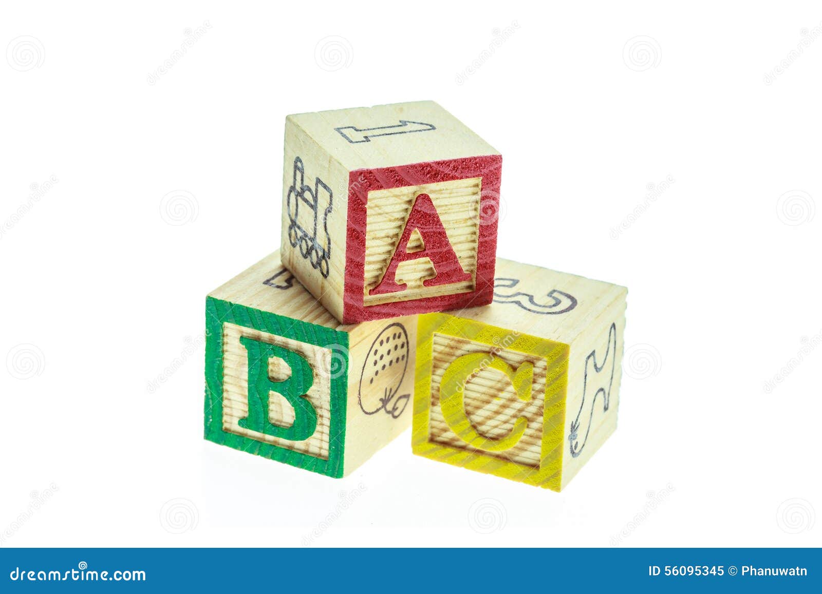 Close Up ABC Colorful Alphabet Blocks Isolated on White Stock Image ...