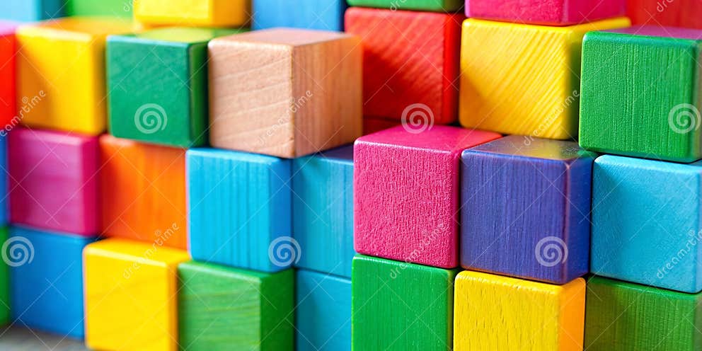 A Close Up of an Abstract Array of Colored Blocks AI-Generated Content ...