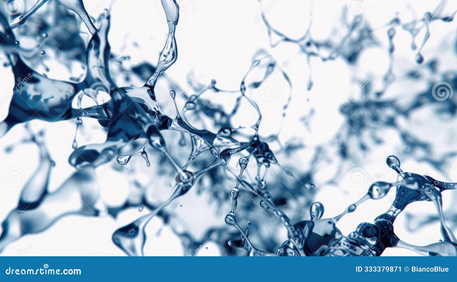 Close Up of Abstract Blue Molecular Structure on a Light Background ...