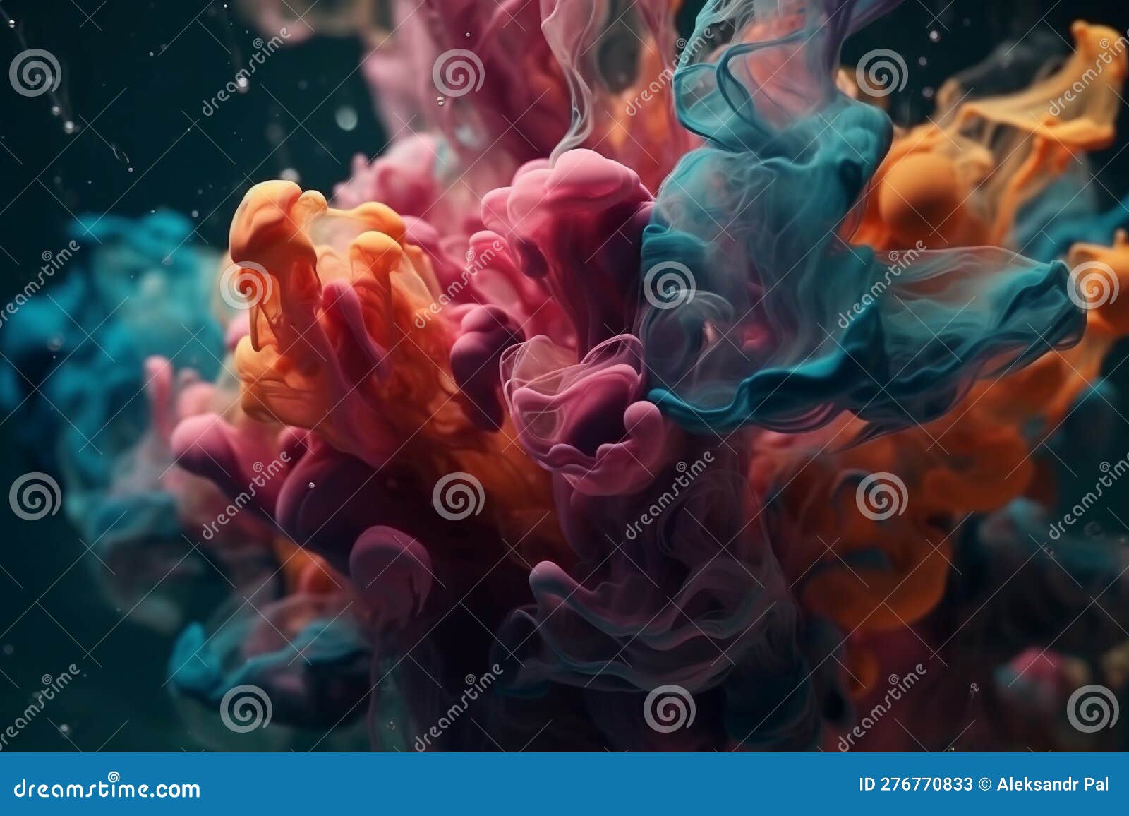 Close-up Abstract Bright Diffusion of Ink Underwater, Macro World ...