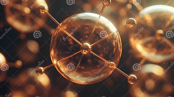 Abstract Gold Atoms Science Technology Luxury Background AI Generated ...