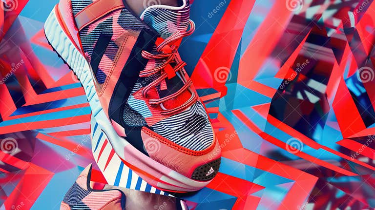 The Close Up Abstract Multiple Colours for Running Shoes with Mix ...