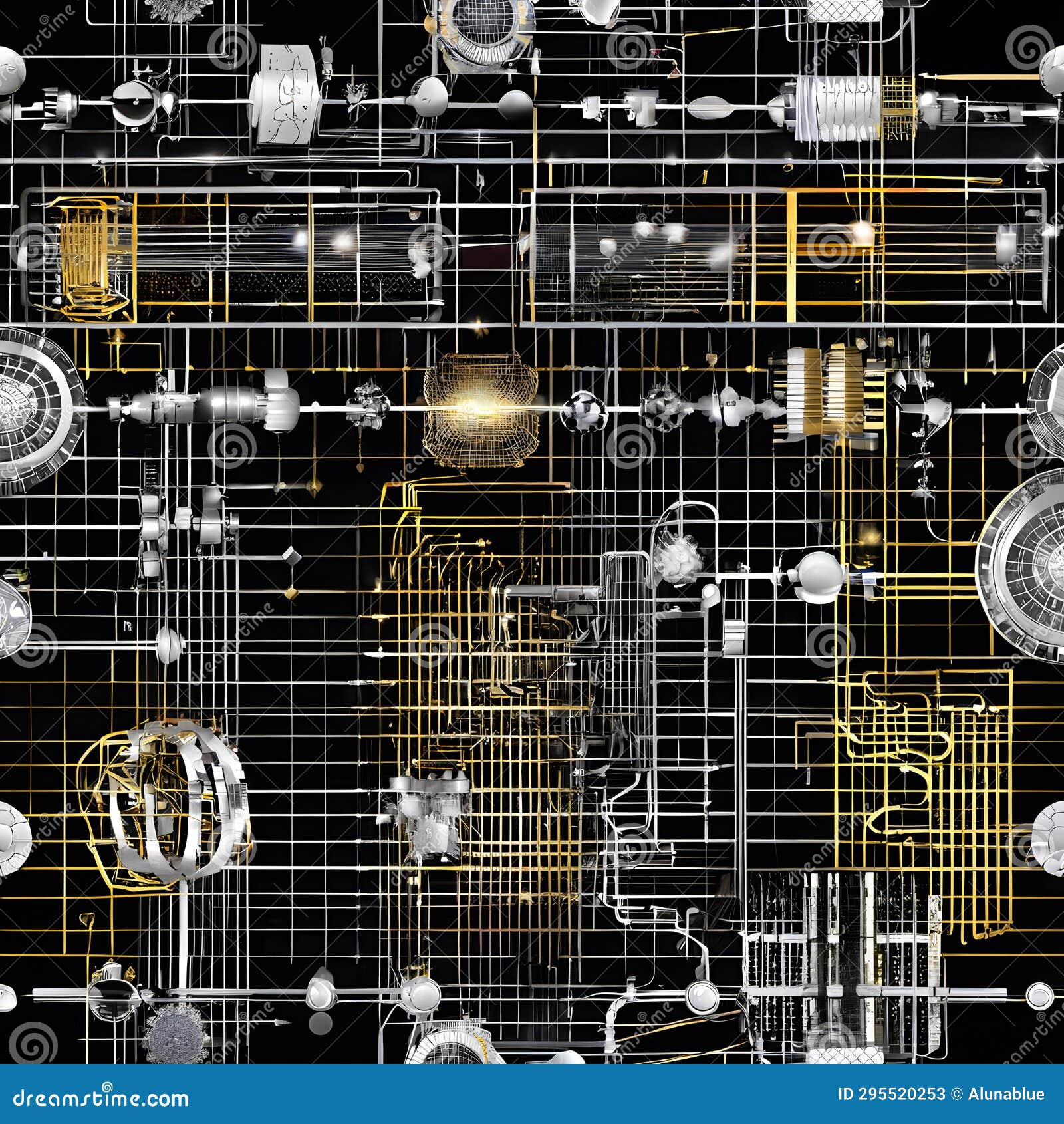 A Close-up of an Abstract Quantum Circuit. Stock Illustration ...
