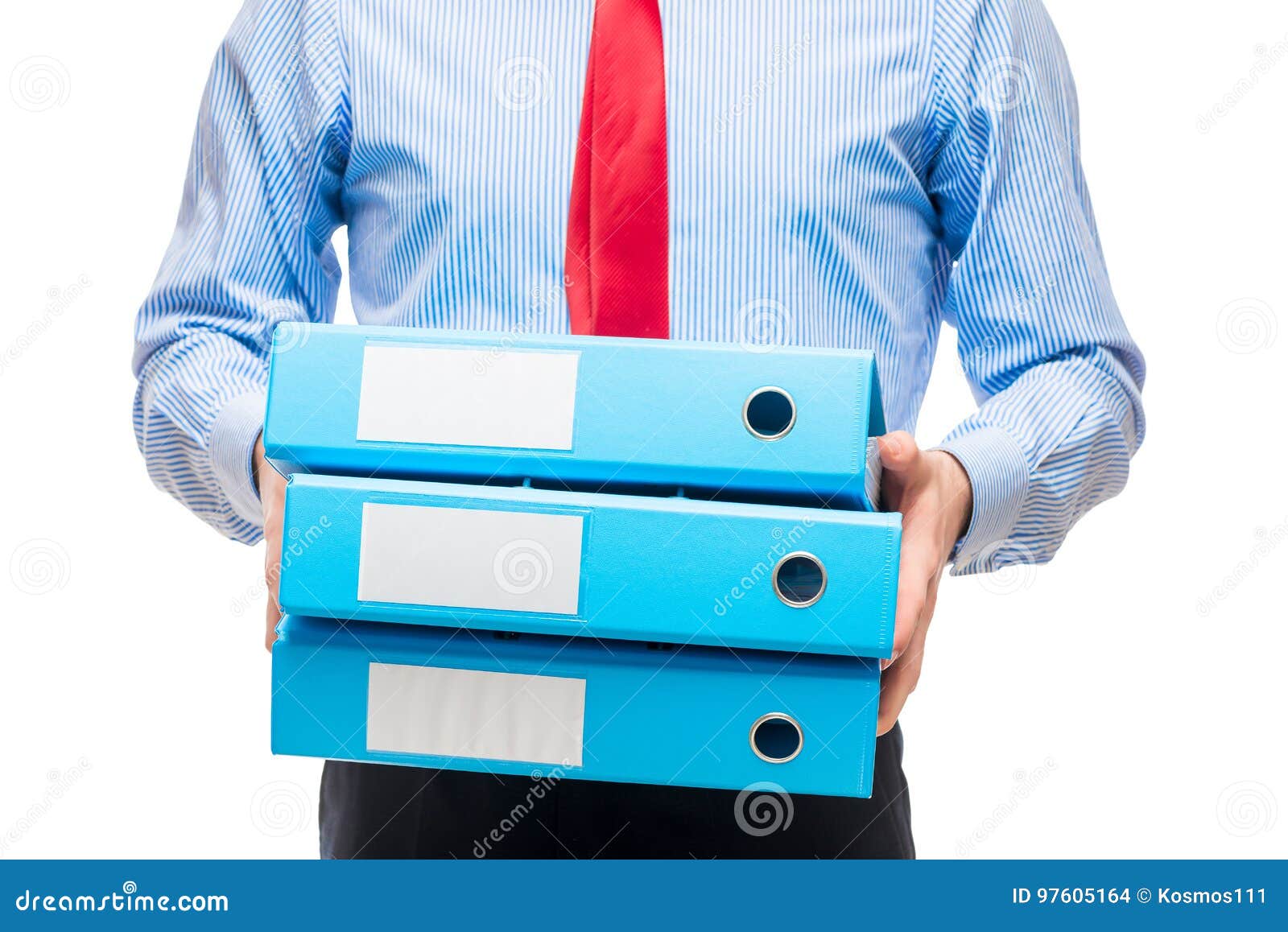 Close-up of an Accountant`s Hand with a Pile of Folders Stock Photo ...