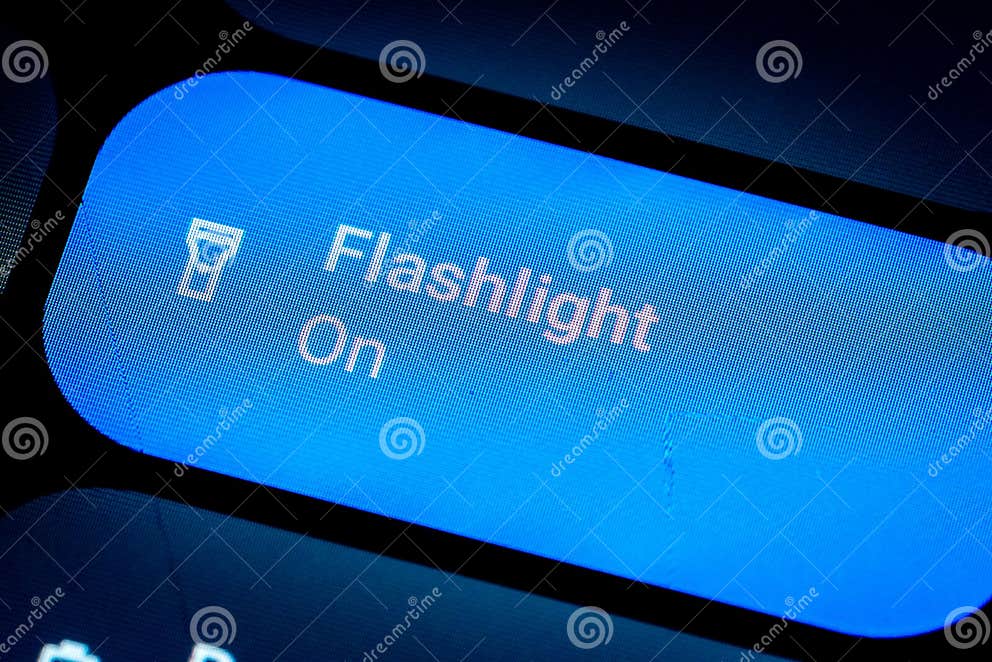 Active Button To Enable the Flashlight of a Smartphone Stock Photo ...
