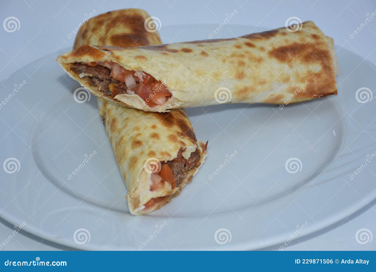 Close Up of Adana Kebab Wrap Served on Plate Stock Photo - Image of ...
