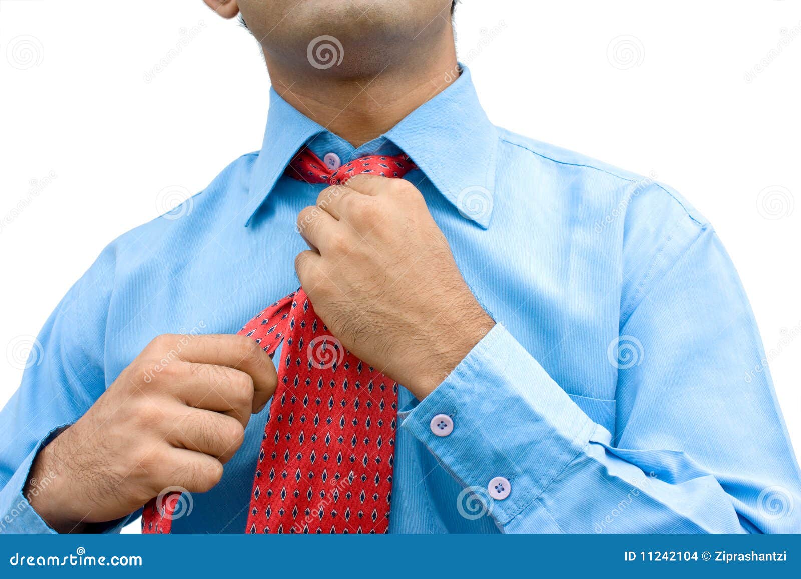 Close-up of adjusting tie stock photo. Image of hold - 11242104