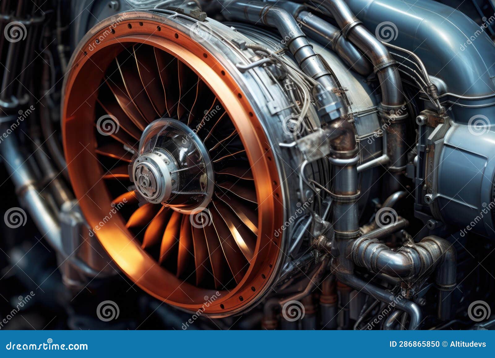 Close-up of Advanced Aerospace Engine Technology Stock Illustration ...