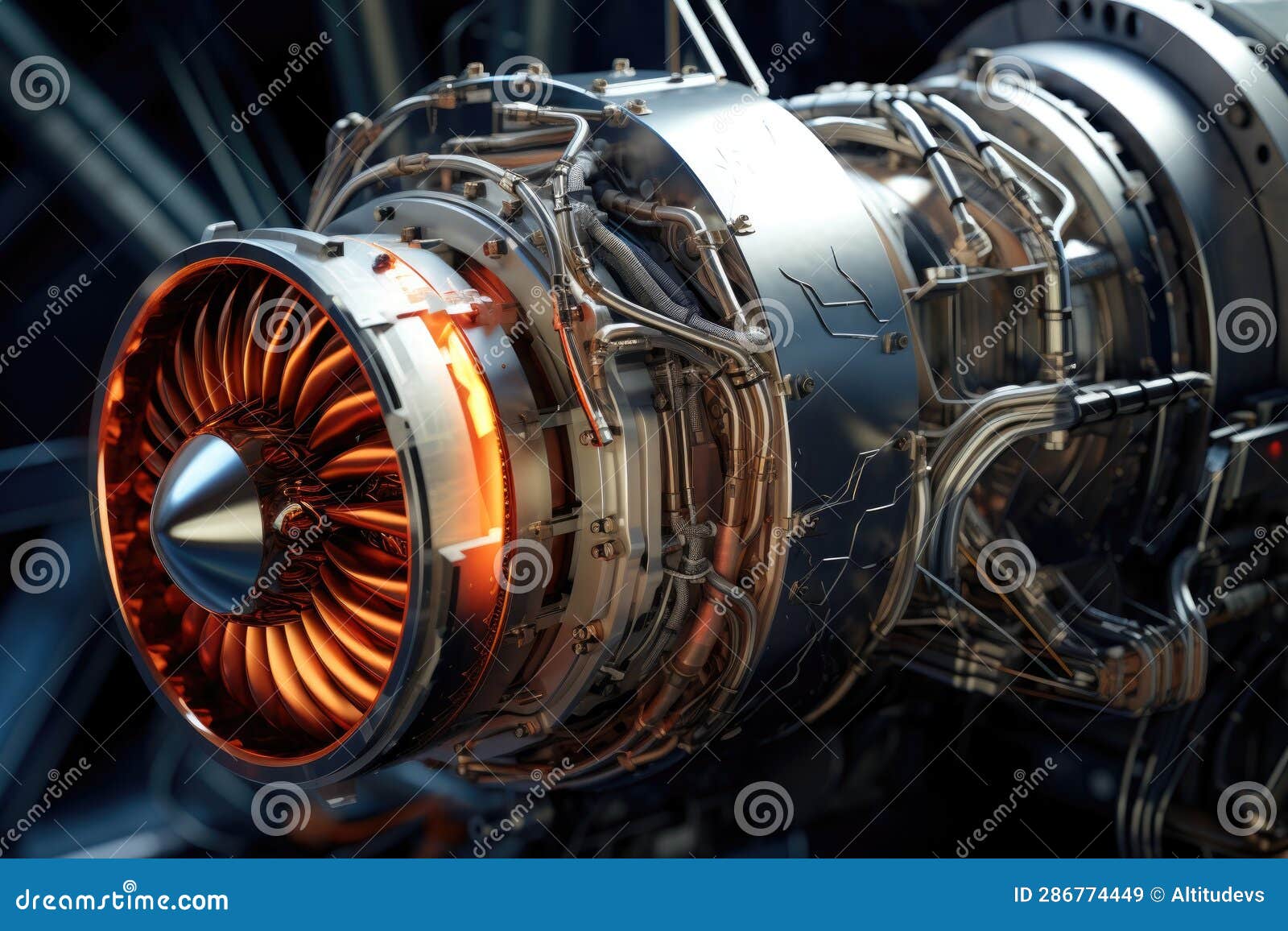 Close-up of Advanced Aerospace Engine Technology Stock Image - Image of ...