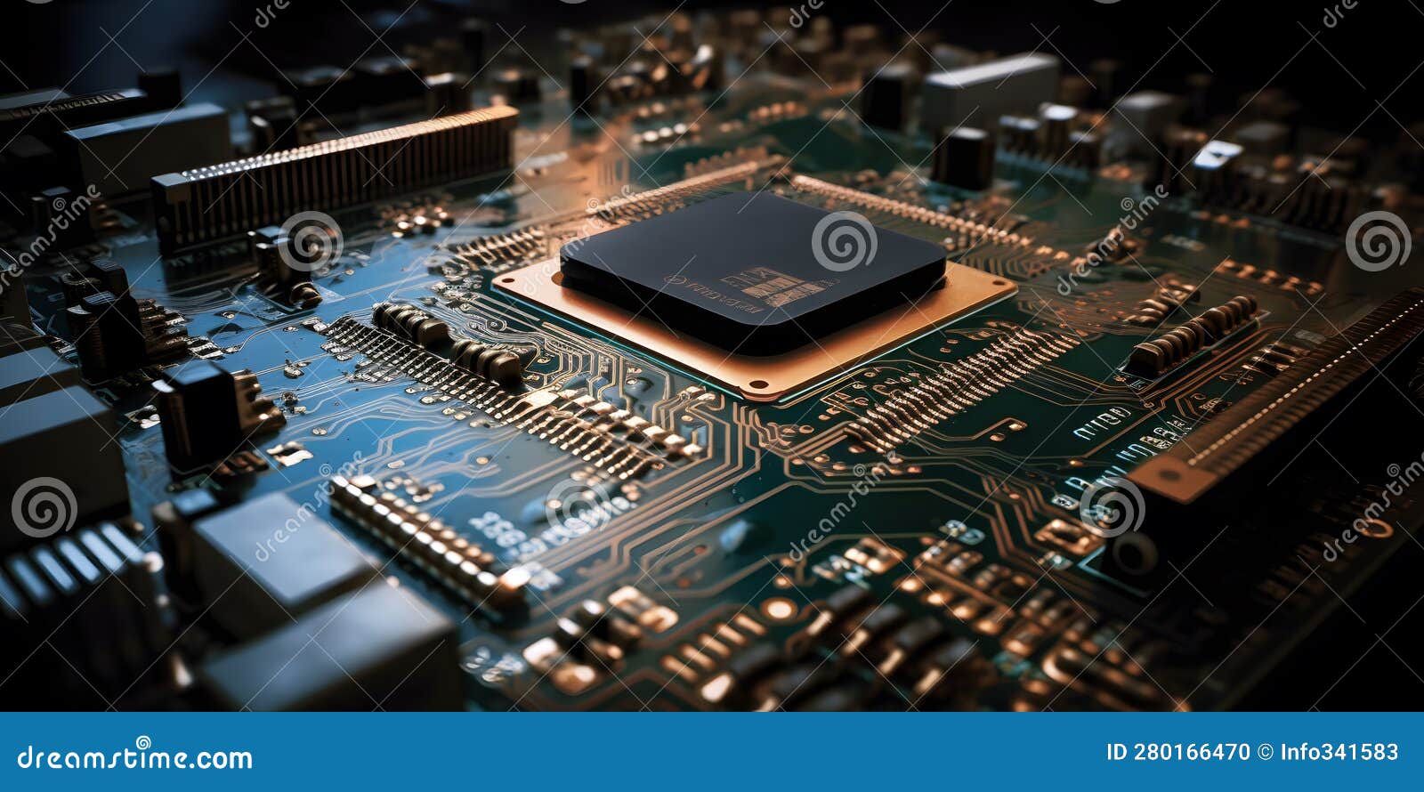 Close-up of an Advanced Chip with Intricate Circuitry Generative AI ...