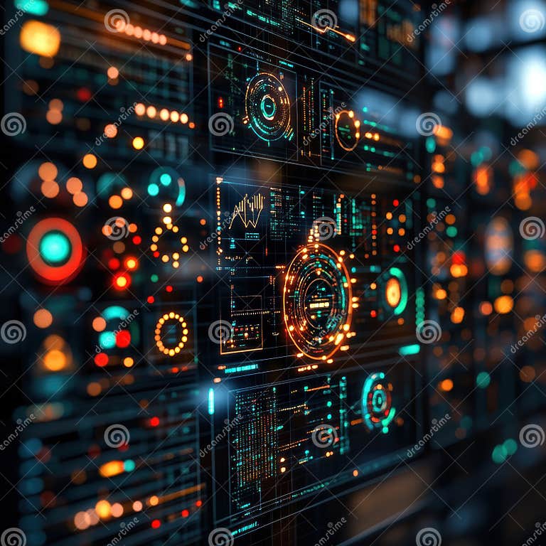 A Close-up of Advanced Data Analytics Shown Across Multiple Digital ...