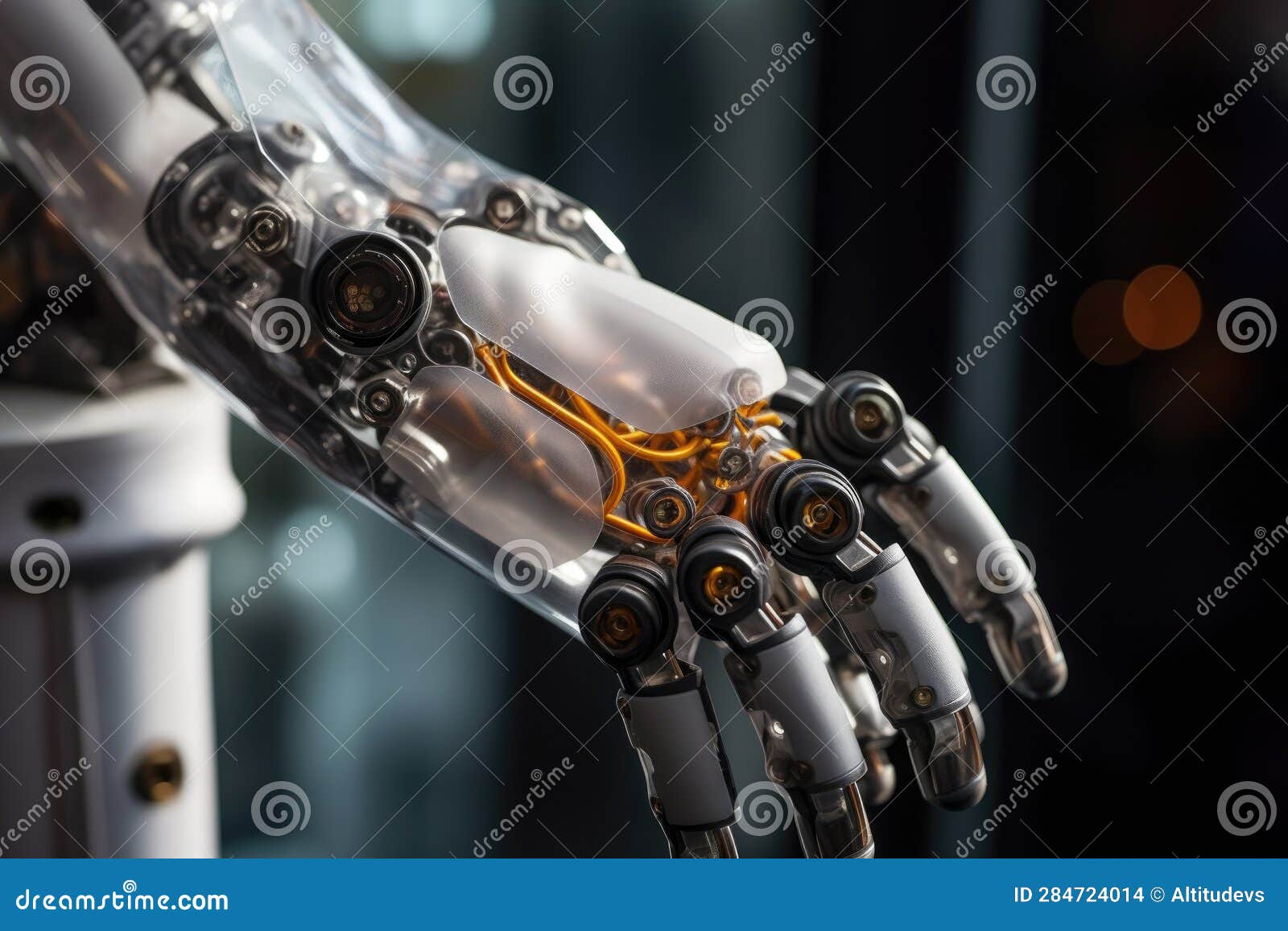 Close-up of Advanced Robotic Hand Grip Stock Illustration ...