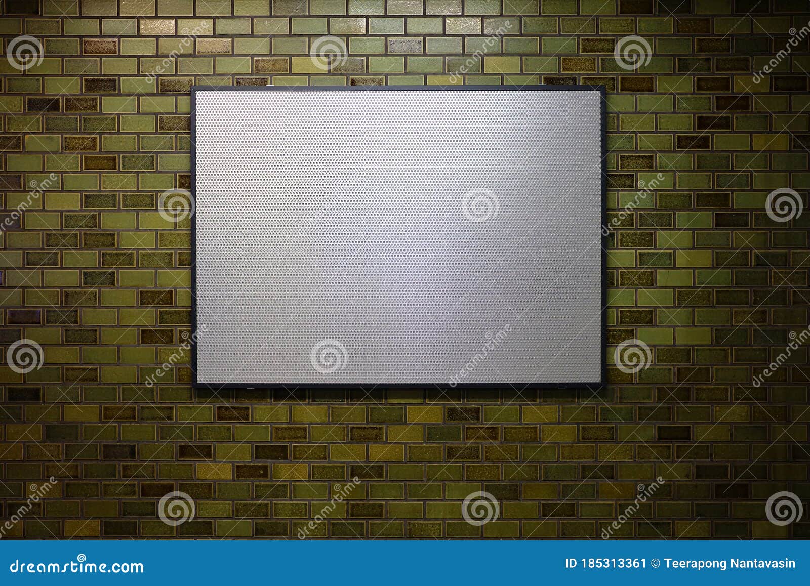 Advertising Board on Brick Wall at the Train Station. Stock Image ...
