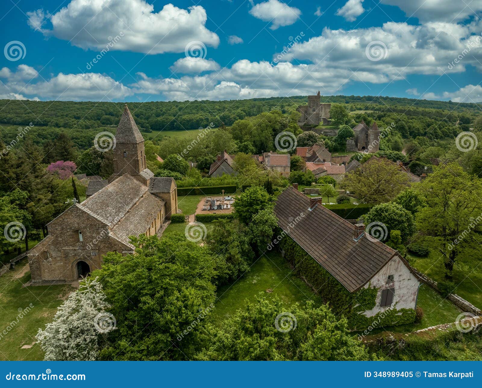 Aerial View of the Rectangular Keep, Ruined Gothic Palace and Circular ...
