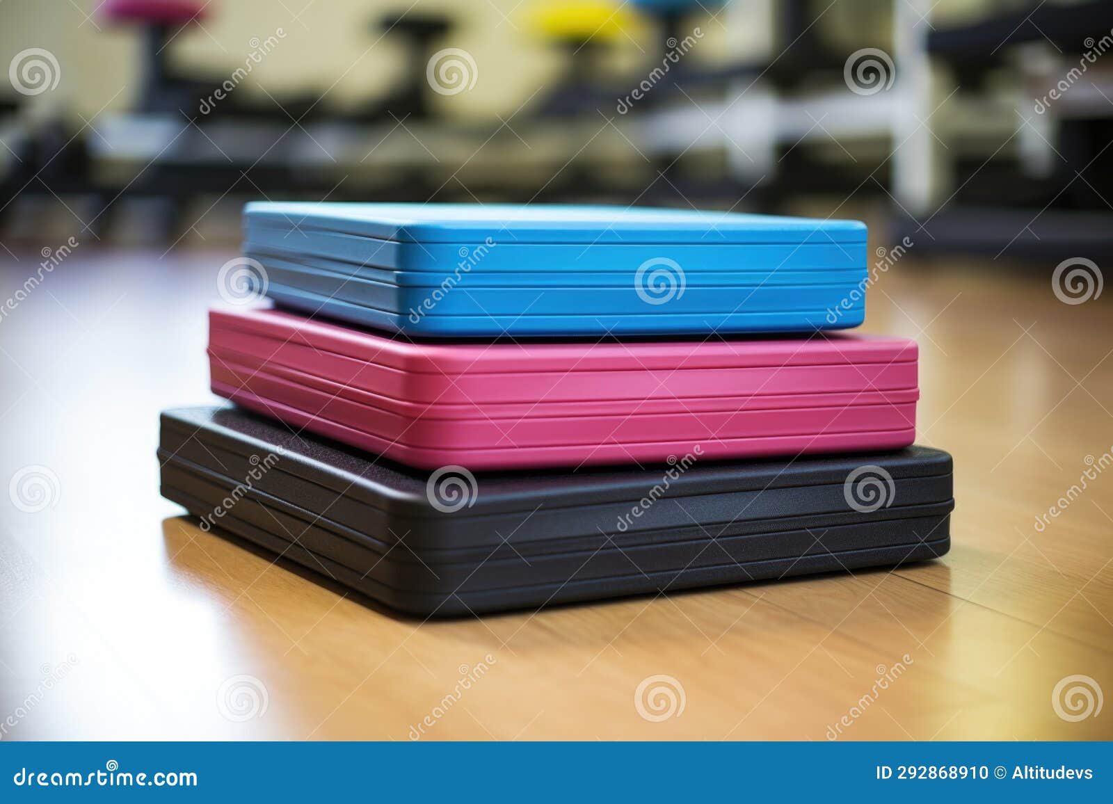 Close-up of Aerobic Step Platforms Stacked on Each Other Stock Photo ...