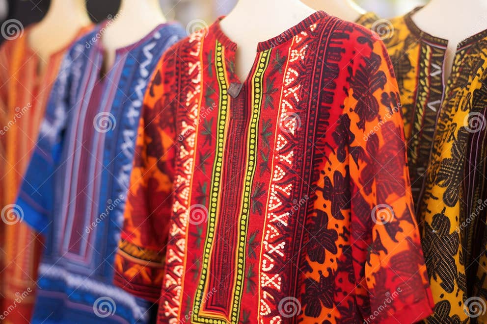 Close Up of African Dashiki Patterns Stock Photo - Image of textile ...