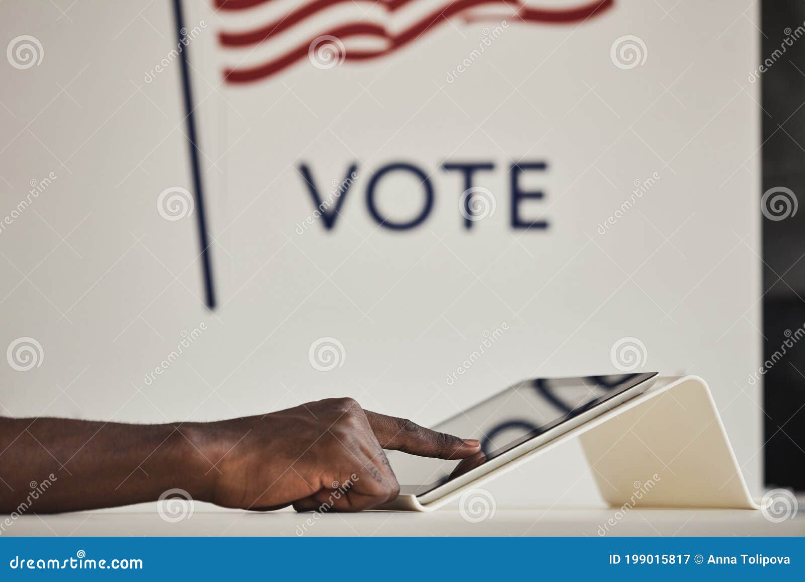 Voting on the computer stock image. Image of election - 199015817
