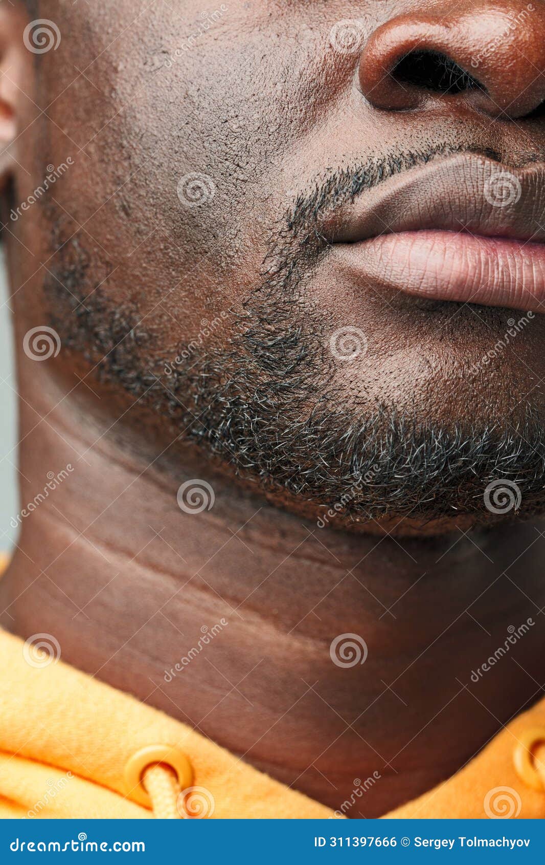 Close-Up of African Mans Lower Face and Lips Studio Shot Stock Photo ...
