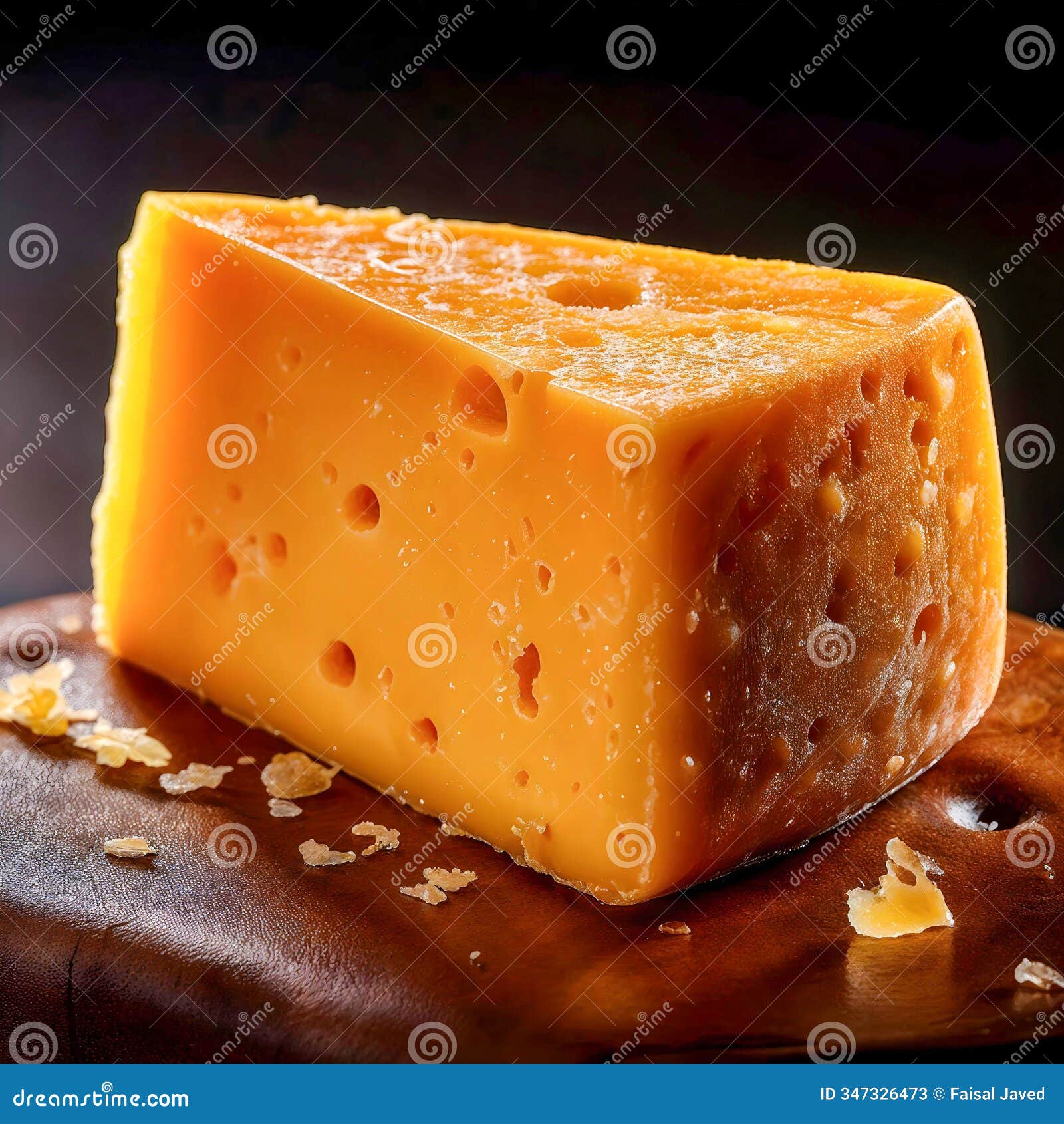 Close-Up of Aged Cheddar with Crumbly Texture Stock Illustration ...