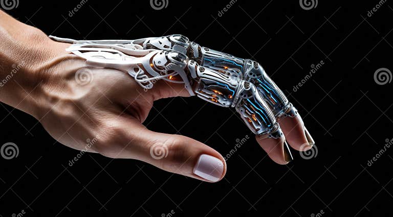 Close-up of AI Robot Hand, AI Robot Hand on Technology Background ...