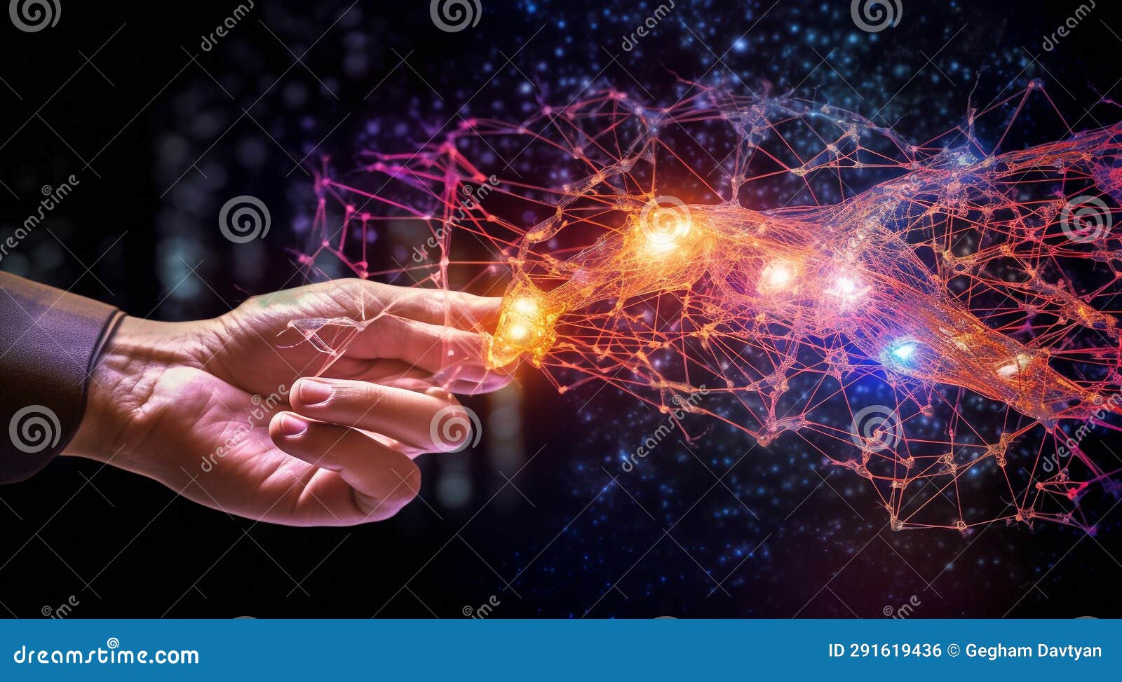 Close-up of AI Robot Hand, AI Robot Hand on Technology Background ...