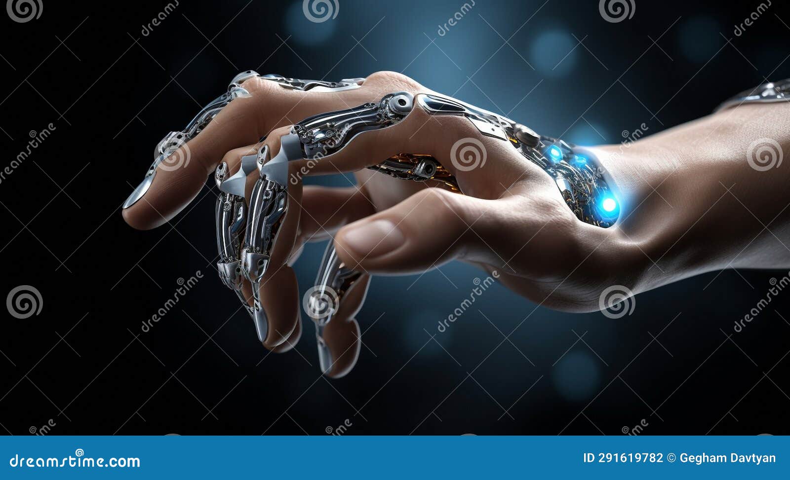 Close-up of AI Robot Hand, AI Robot Hand on Technology Background ...