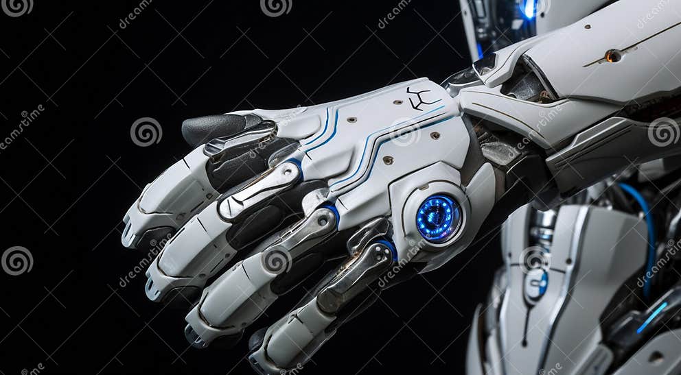 Close-up of AI Robot Hand, AI Robot Hand on Technology Background ...