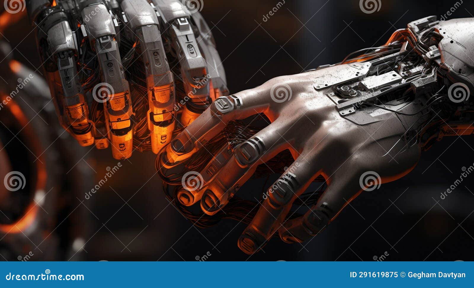 Close-up of AI Robot Hand, AI Robot Hand on Technology Background ...