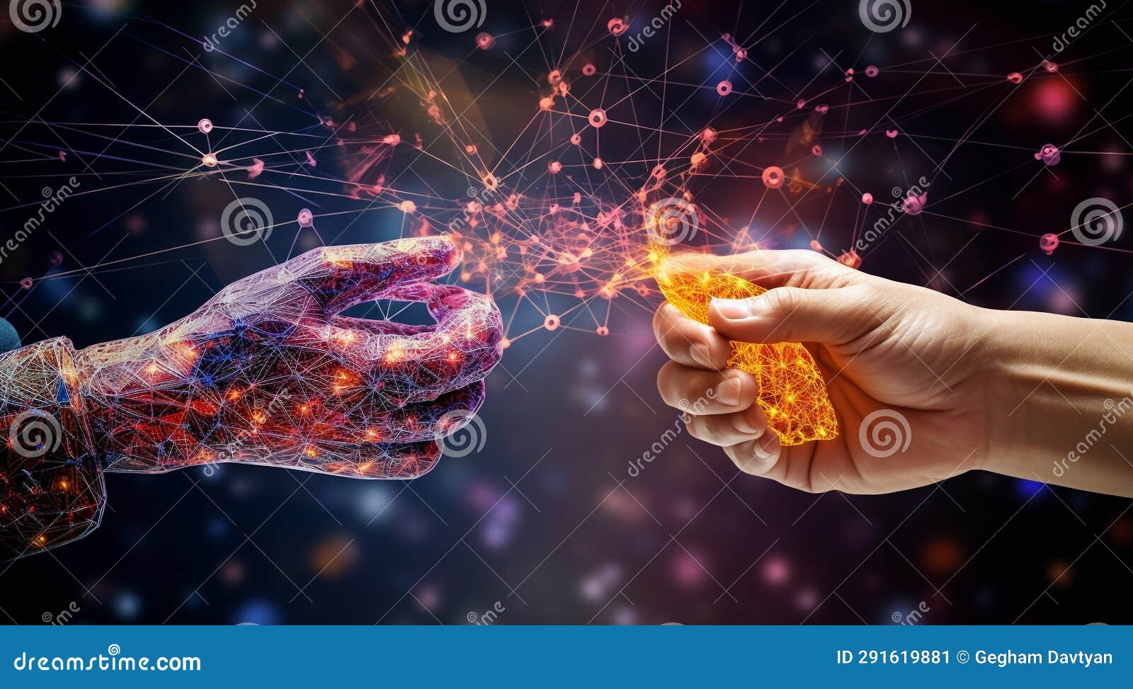 Close-up Of Ai Robots Hand, Ai Robot Hand On Dark Background, AI Robot ...