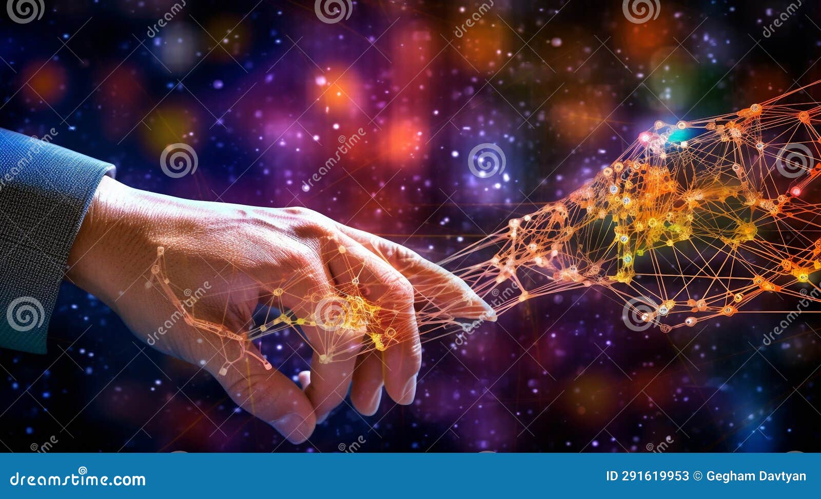 Close-up of AI Robot Hand, AI Robot Hand on Technology Background ...