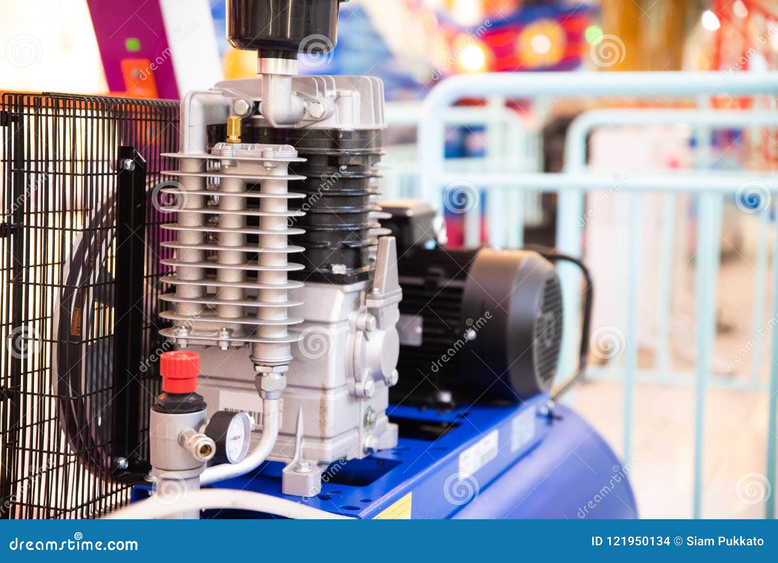 Close Up Air Compressor Engine Machine. Stock Photo - Image of ...