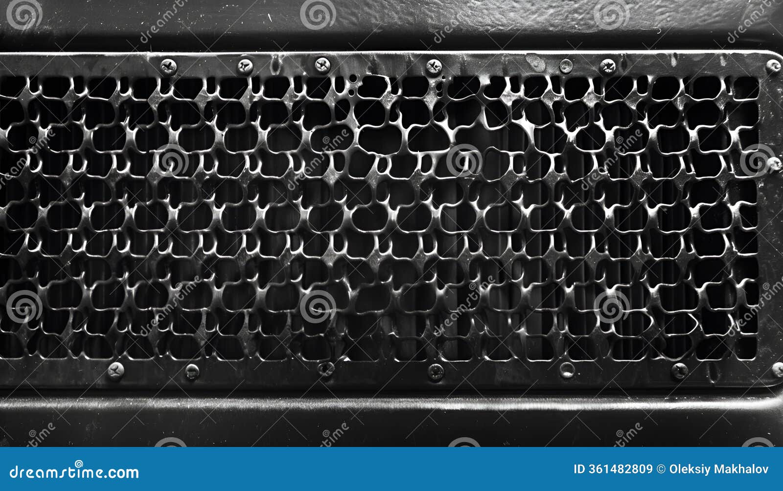 Close Up Air Compressor Ventilation Grille Texture, Black and White ...