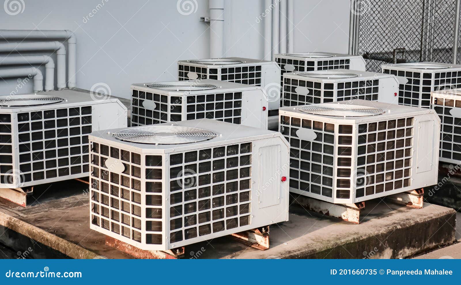 Close Up of Air Condition of the Factory Stock Image - Image of filling ...