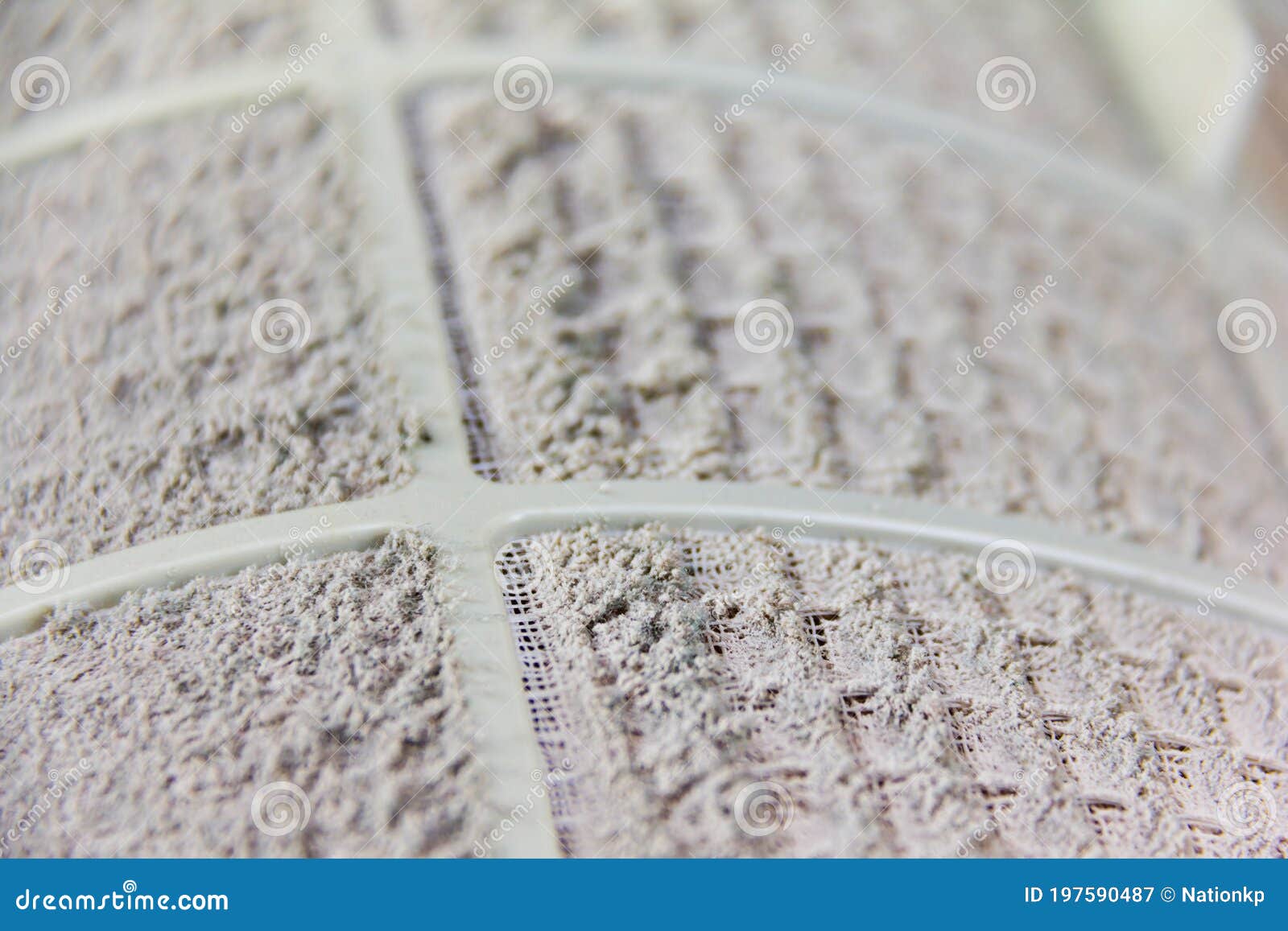 Close Up on Air Conditioner Filter is Very Dirty after Remove from Unit ...