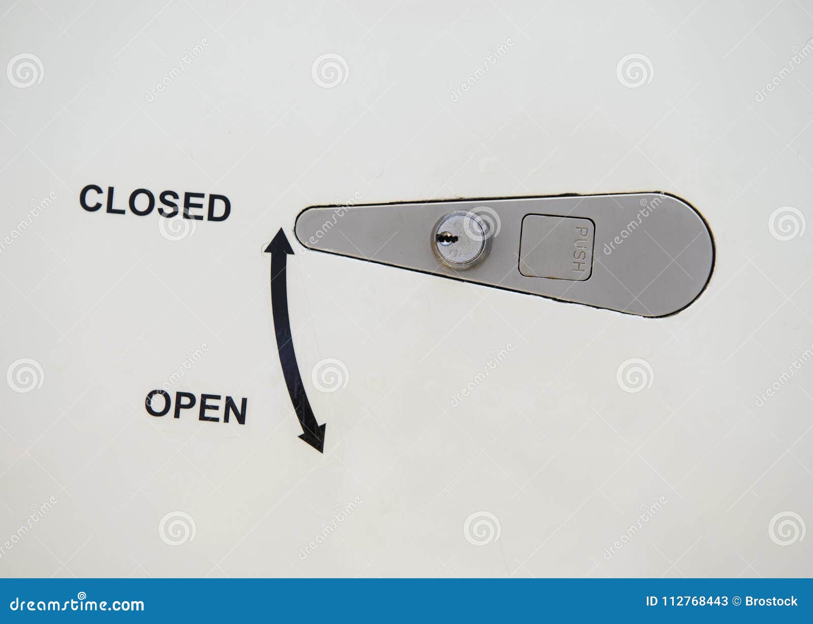 Close Up of Aircraft Door Lock Stock Image - Image of looking, door ...