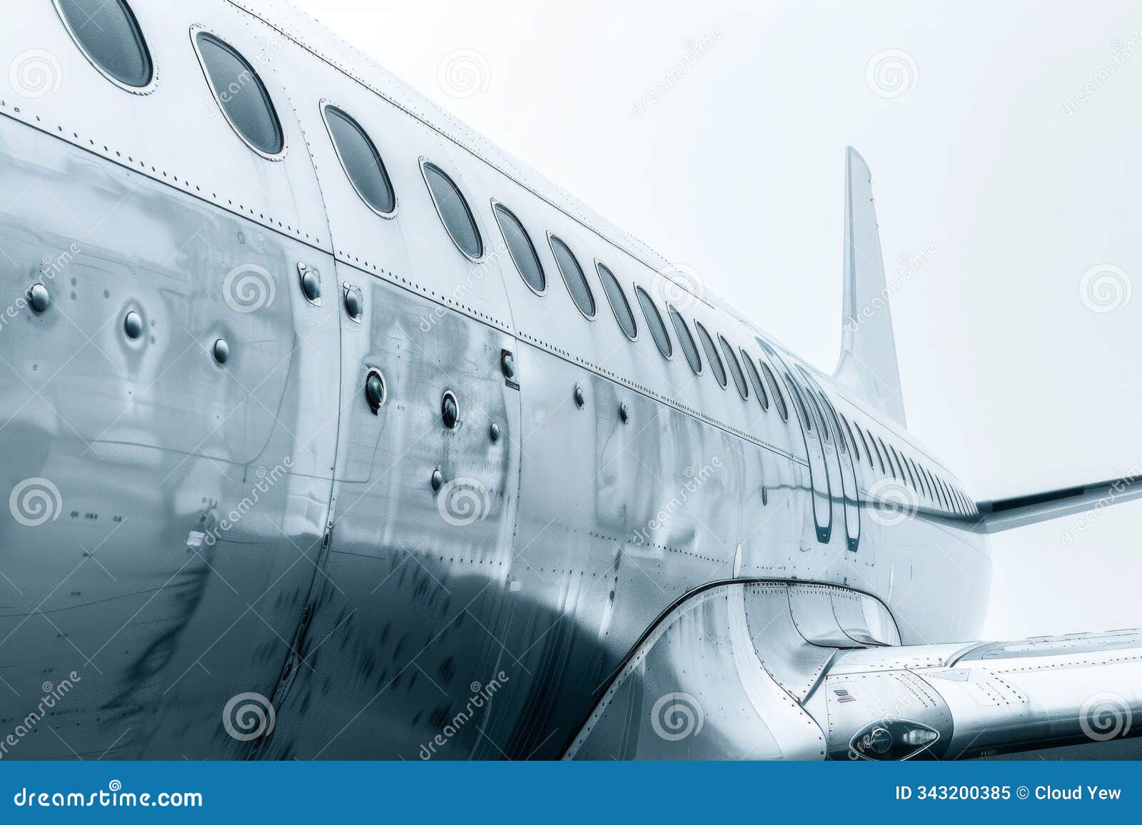 Close-up of Airplane Fuselage on a White Backdrop. Stock Illustration ...