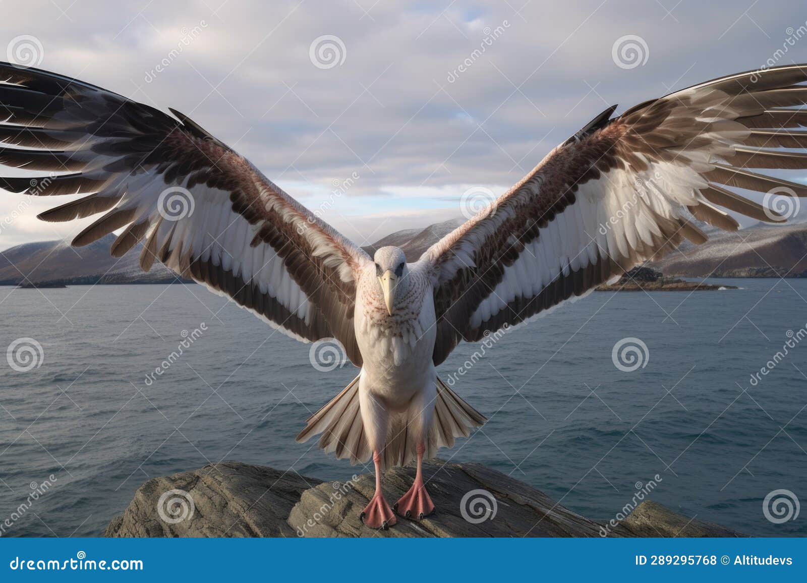 Close-up of Albatross Wings Spread Wide Mid-flight Stock Photo - Image ...