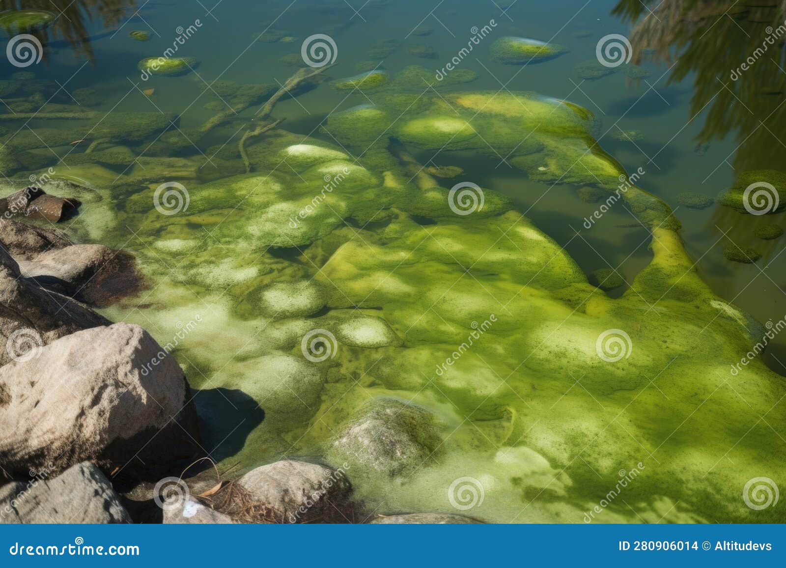 Close-up of Algae Bloom, Caused by Excess Nutrients in the Water Stock ...