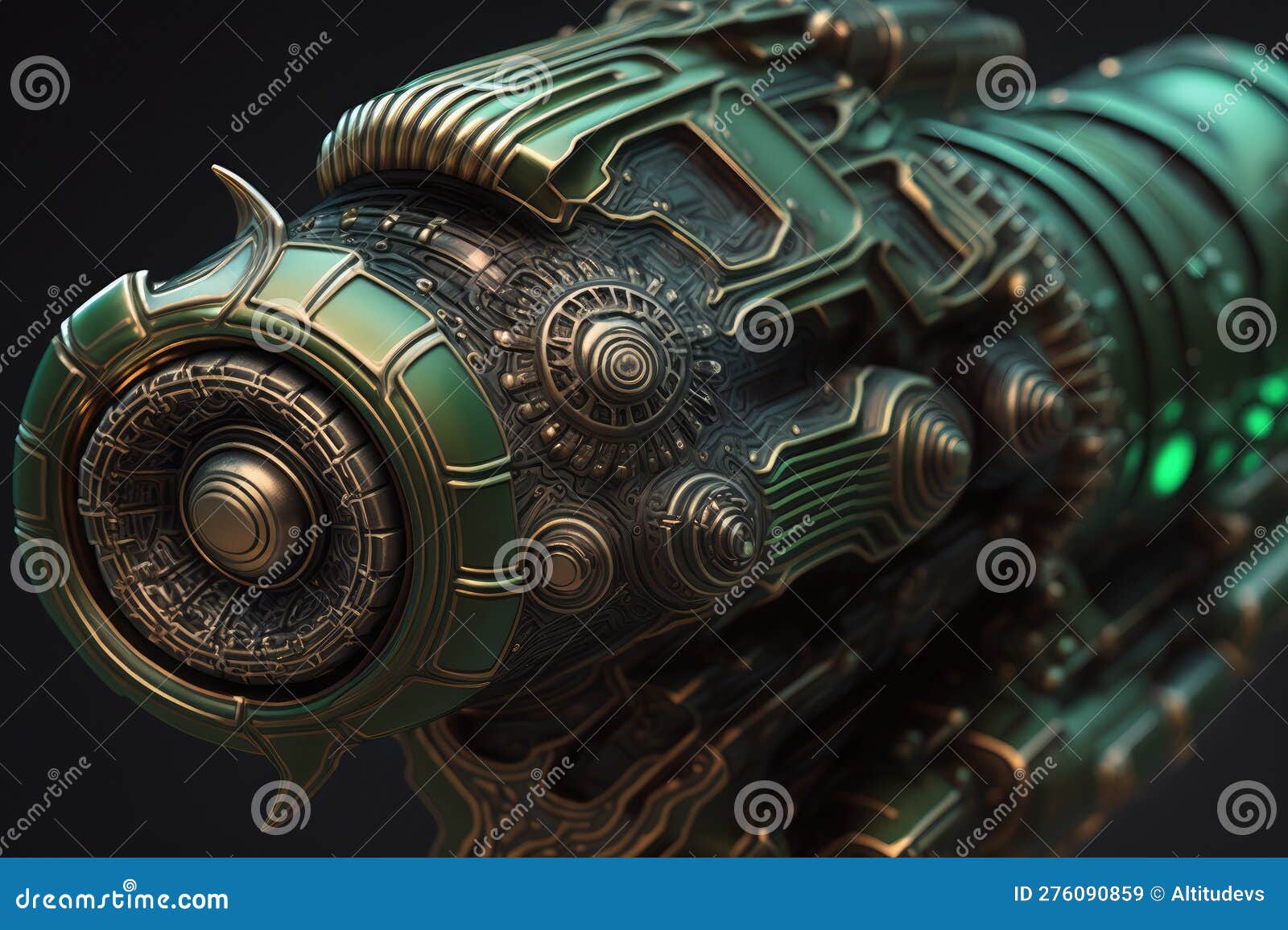 Close-up of Alien Blaster, with Its Intricate Details Visible Stock ...