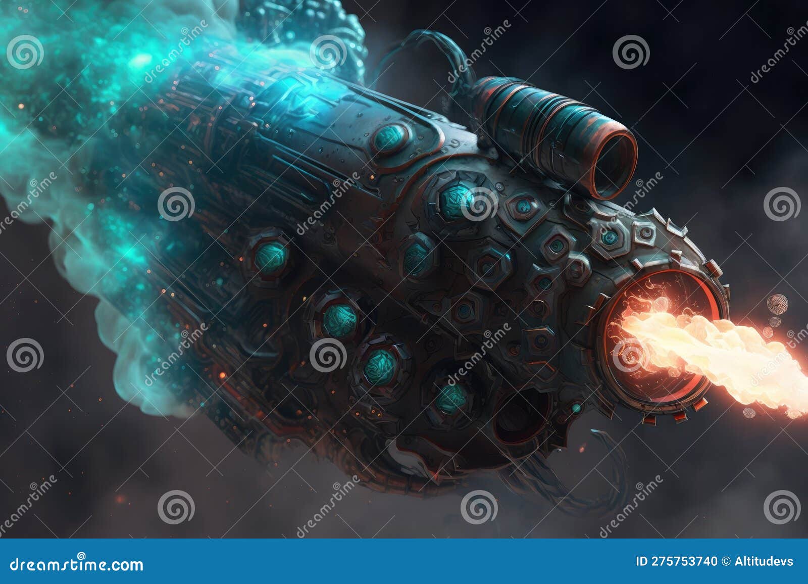 Close-up of Alien Blaster with Smoke Rising from the Muzzle Stock ...