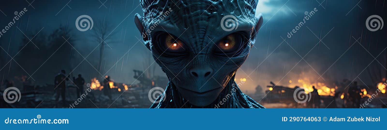 A close up of a alien stock illustration. Illustration of generative ...