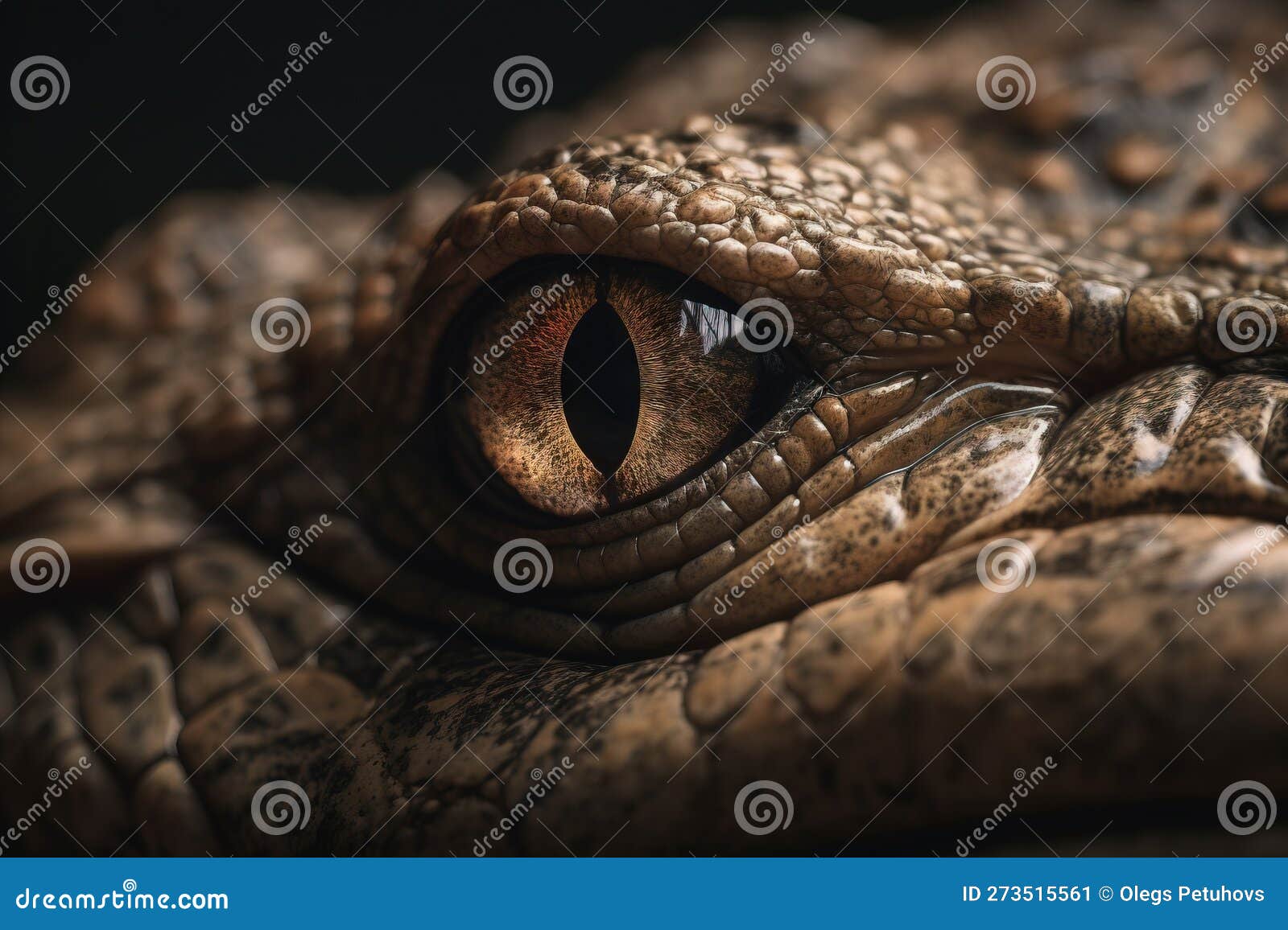 A Close Up of an Alligator S Eye with a Black Background Stock ...