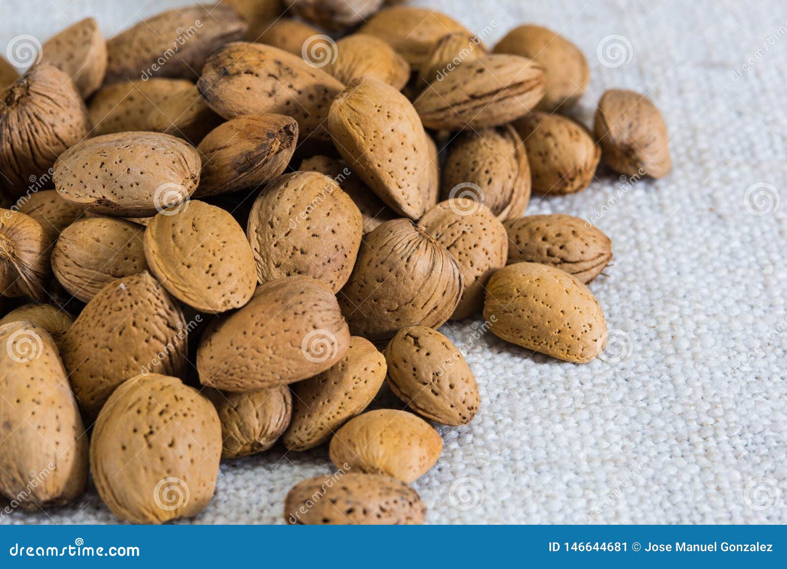 Close Up Almond Nut in Shell. Background of Brown Nuts Stock Image ...
