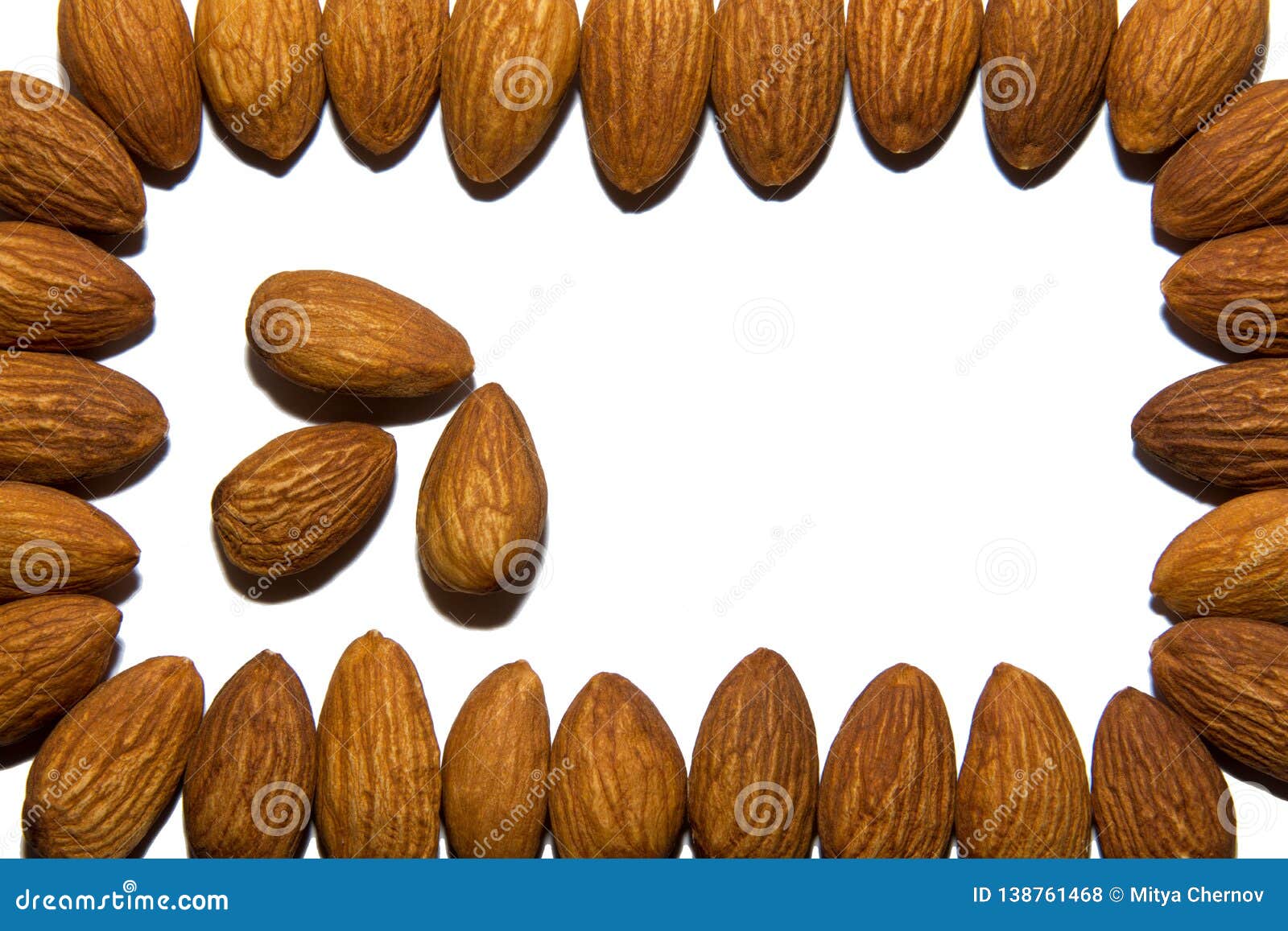 Close-up of Almonds. the Frame is Made of Almonds Stock Photo - Image ...