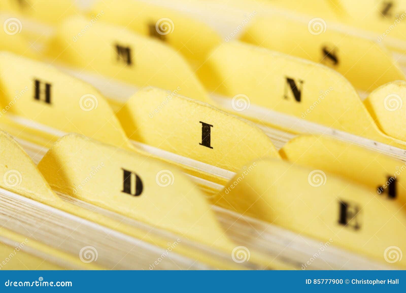 Close Up of Alphabetical Index Cards in Box Stock Photo - Image of ...
