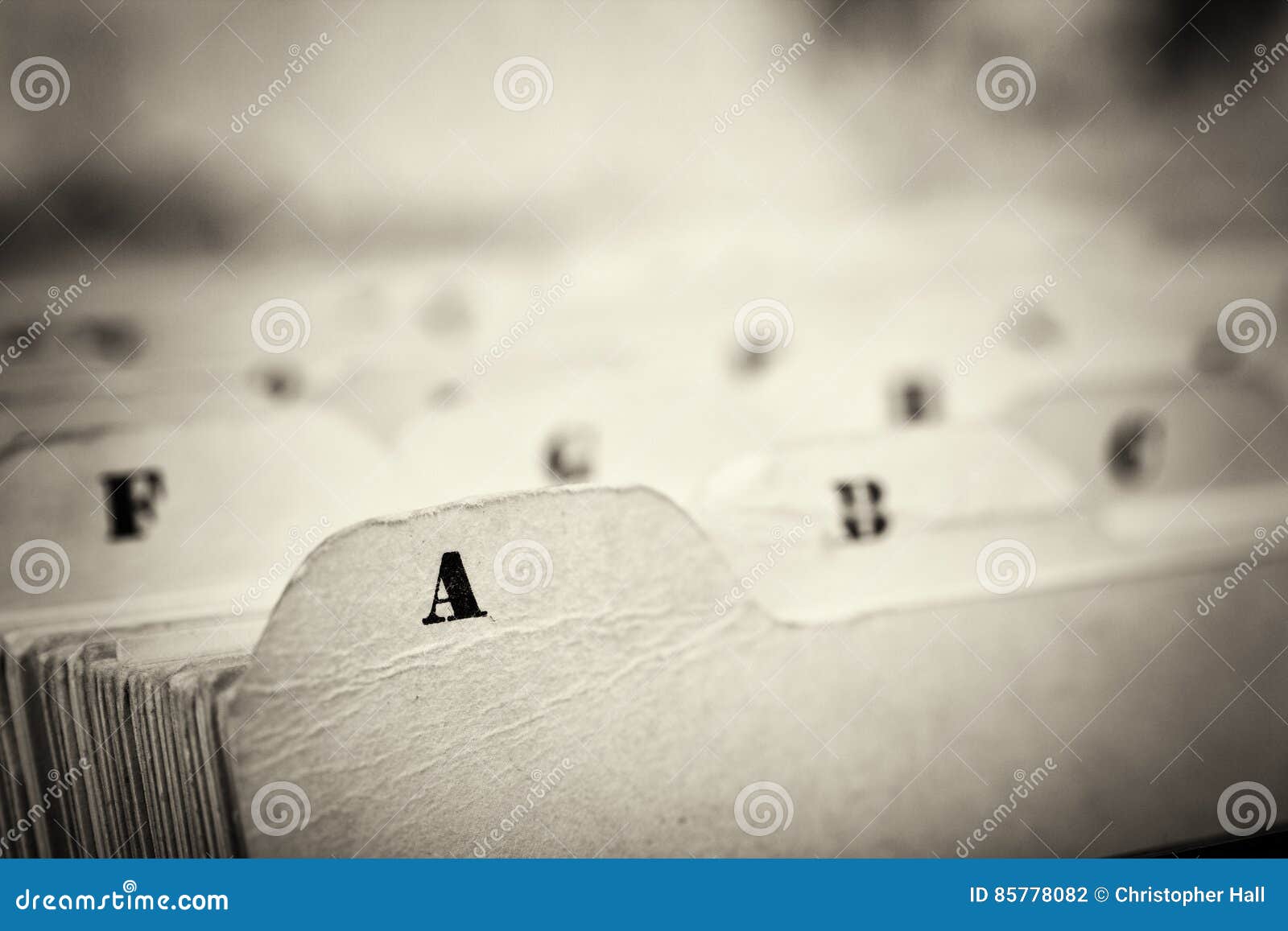 Close Up of Alphabetical Index Cards in Box Stock Photo - Image of ...