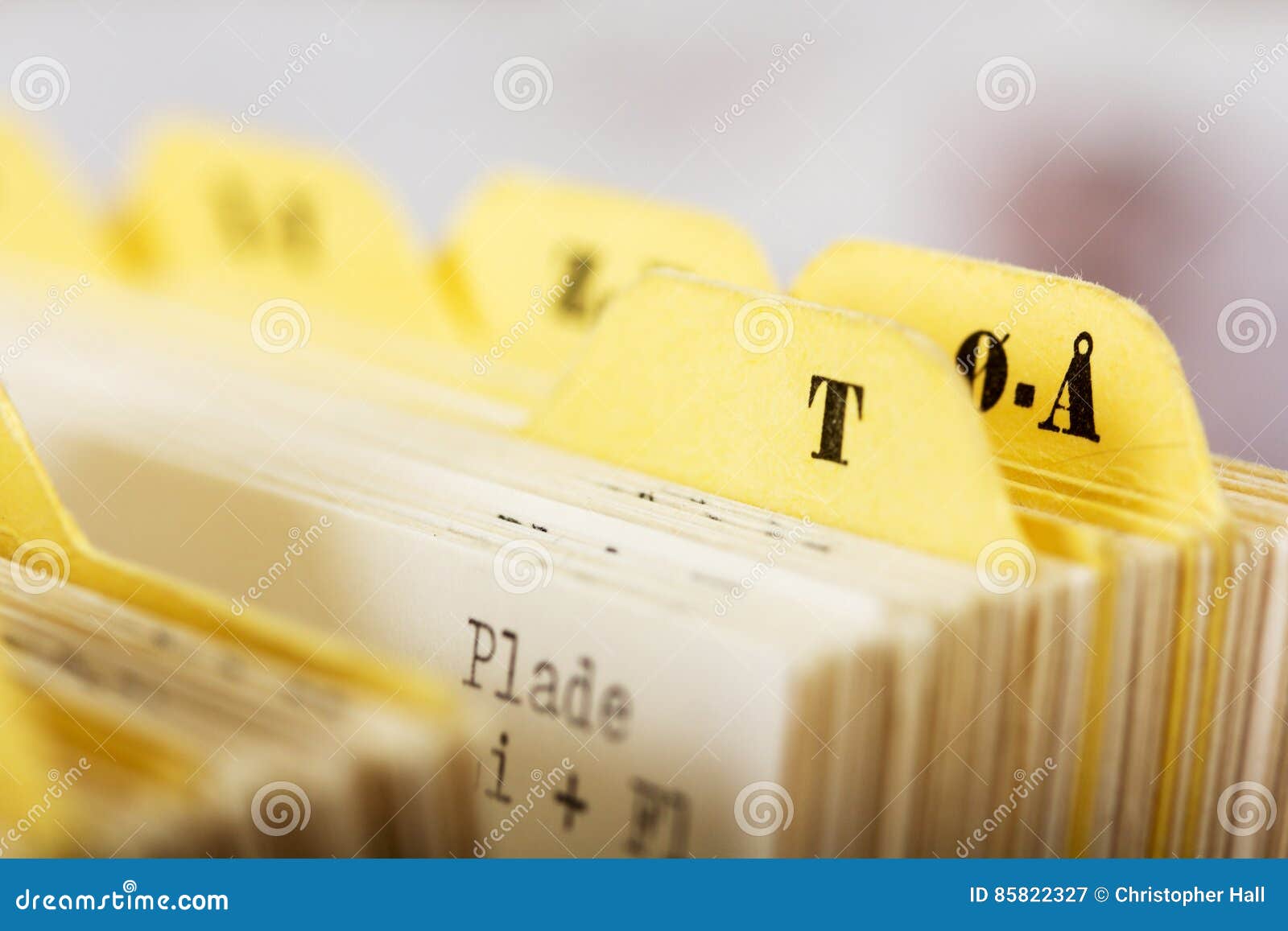 Close Up of Alphabetical Index Cards in Box Stock Image - Image of ...