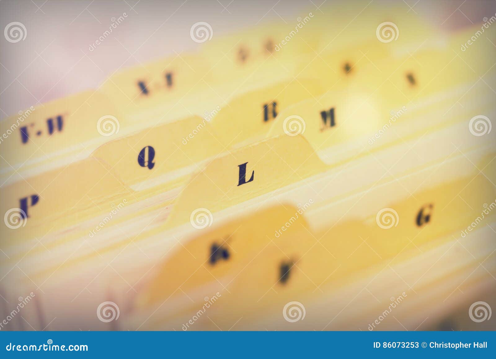Close Up of Alphabetical Index Cards in Box Stock Image - Image of ...